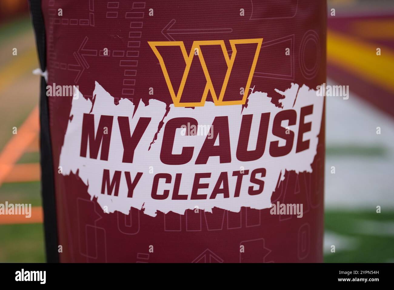 The My Cause My Cleats logo is seen before an NFL football game between ...