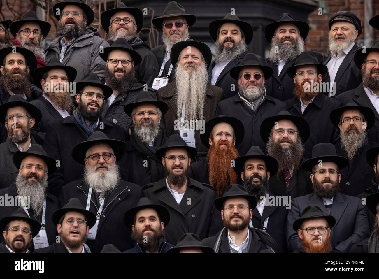 Hasidic Jewish rabbis gather for the annual group portrait outside ...