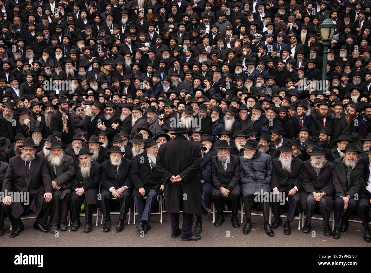 Hasidic Jewish rabbis gather for the annual group portrait outside ...