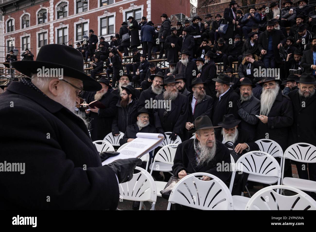 Hasidic Jewish rabbis gather for the annual group portrait outside ...