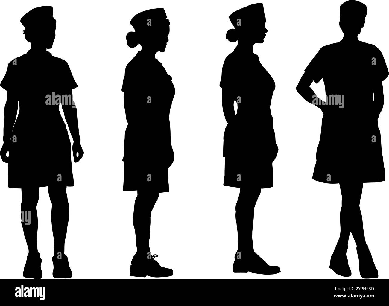 Nurse set Black and White Stock Photos & Images - Alamy