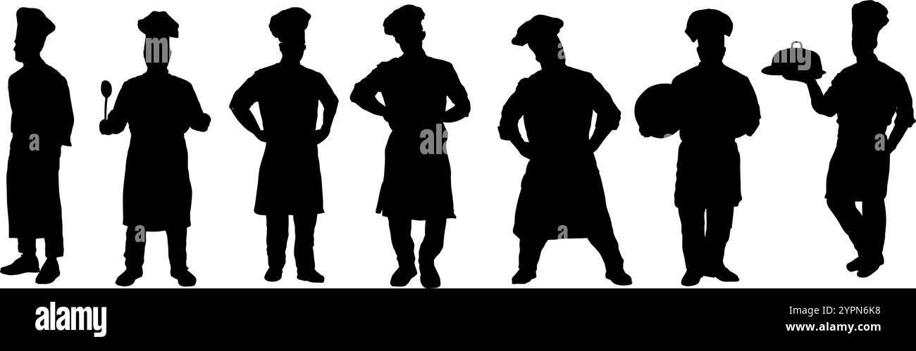 Set of cook silhouettes Stock Vector Image & Art - Alamy