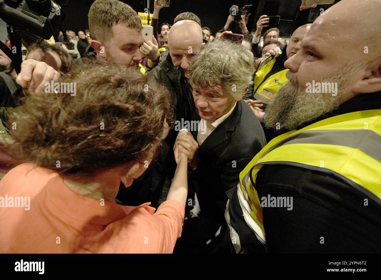 Independent candidate Gerry "The Monk" Hutch shakes hands with Labour's ...