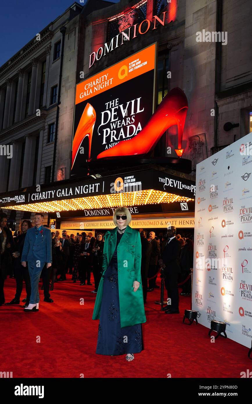 Anna Wintour attends the opening for the musical The Devil Wears Prada ...
