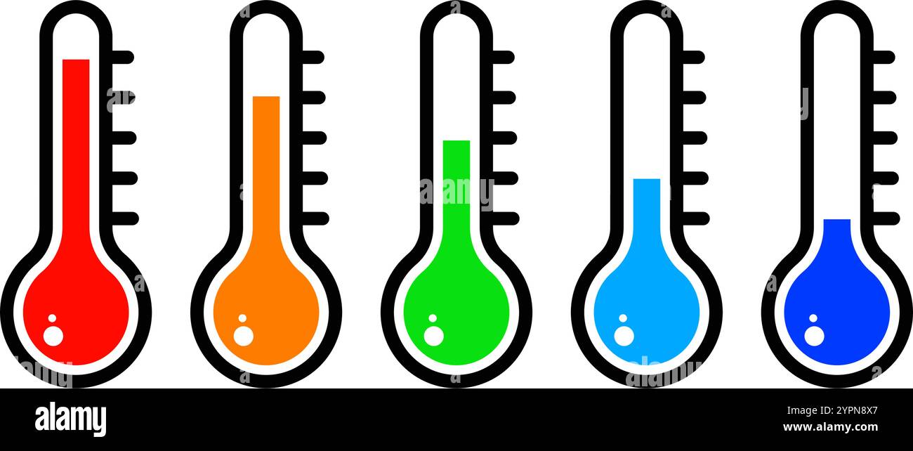 thermometers, cold, heat - icon set Stock Vector Image & Art - Alamy
