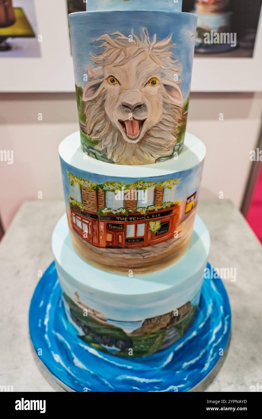 Artistic colorful handmade chocolate cakes. Cakes with a lot of ...