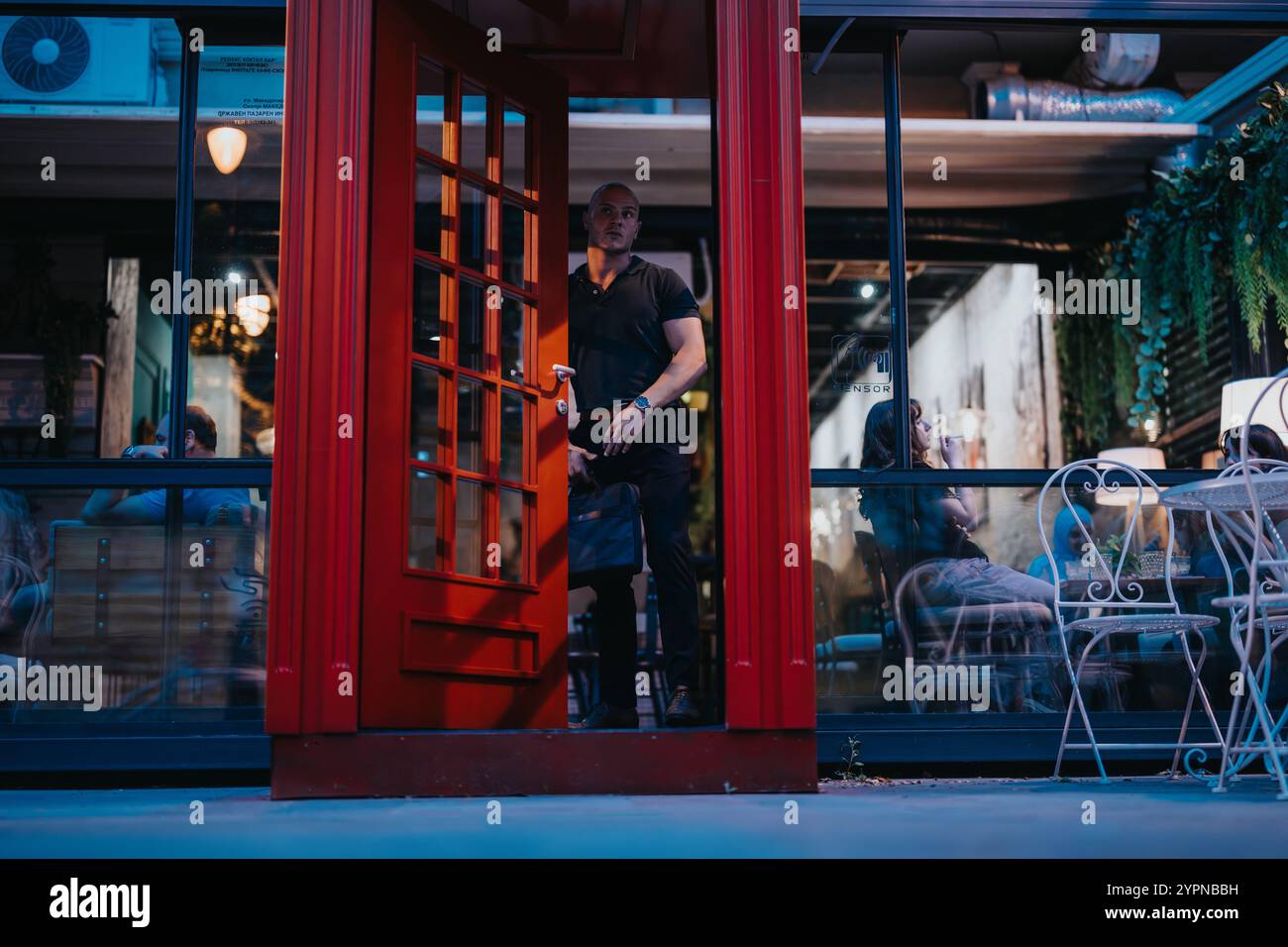 Stylish cafe entry hi-res stock photography and images - Alamy
