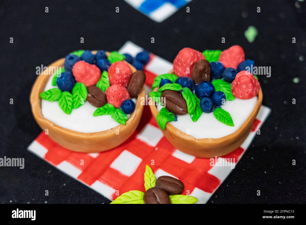 Artistic colorful handmade chocolate cakes. Cakes with a lot of ...