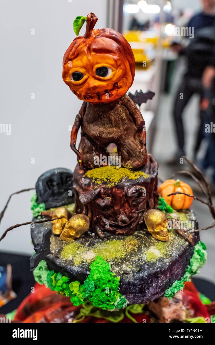 Artistic colorful handmade chocolate cakes. Cakes with a lot of ...