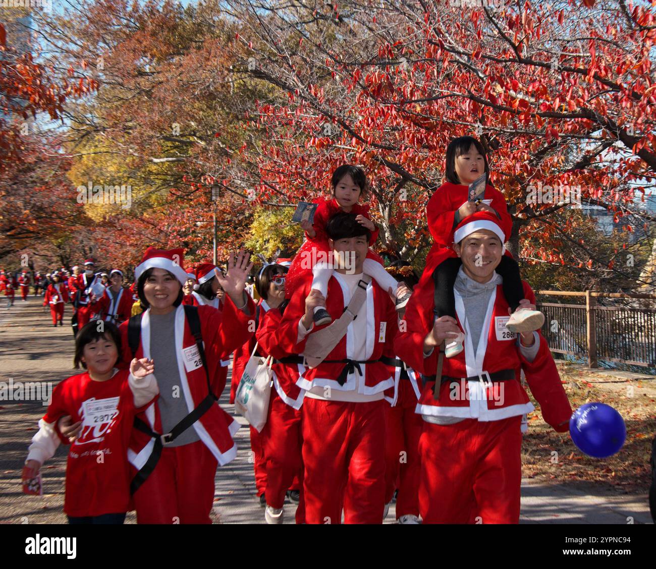 Participant dressed walk during the "Santa Parade Osaka 2024" at Osaka ...