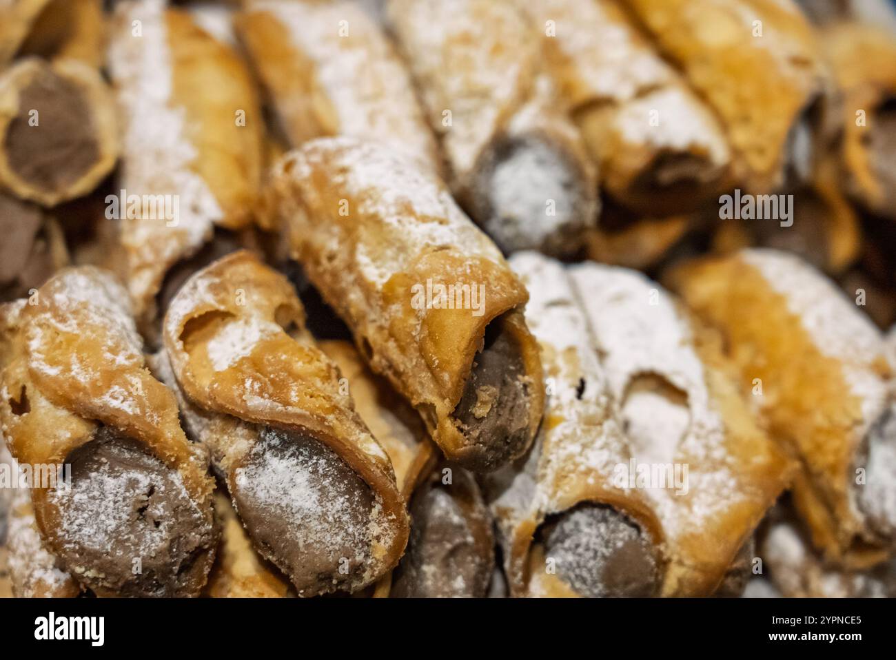 Cannoli, Sicilian pastry consisting of a tube shaped shell of fried ...