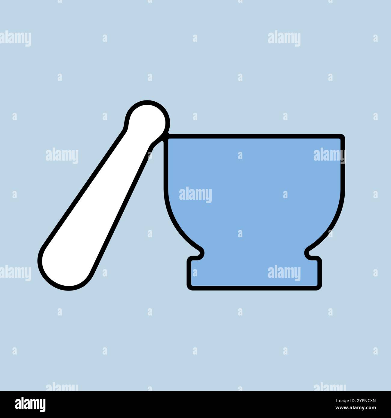 Mortar and Pestle vector icon. Kitchen appliance. Graph symbol for ...