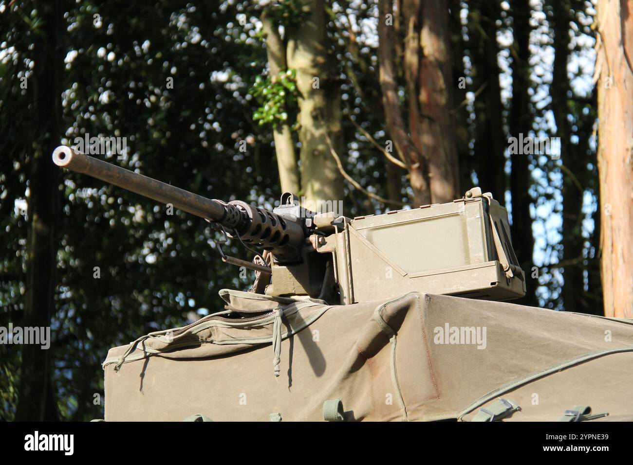 A Machine Gun Mounted on a Vintage Armoured Vehicle Stock Photo - Alamy