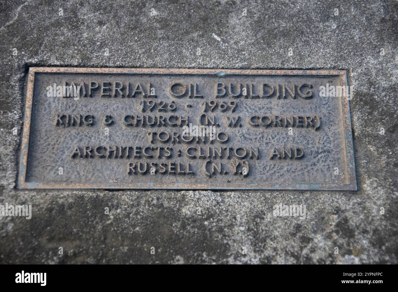 Imperial Oil Building plaque on Queen Street West in downtown Toronto ...