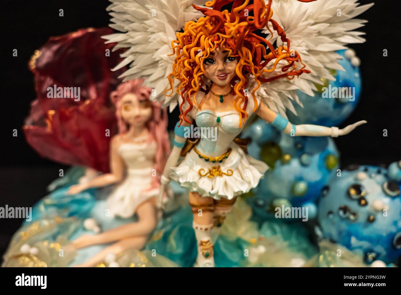 Artistic colorful handmade chocolate cakes. Cakes with a lot of ...