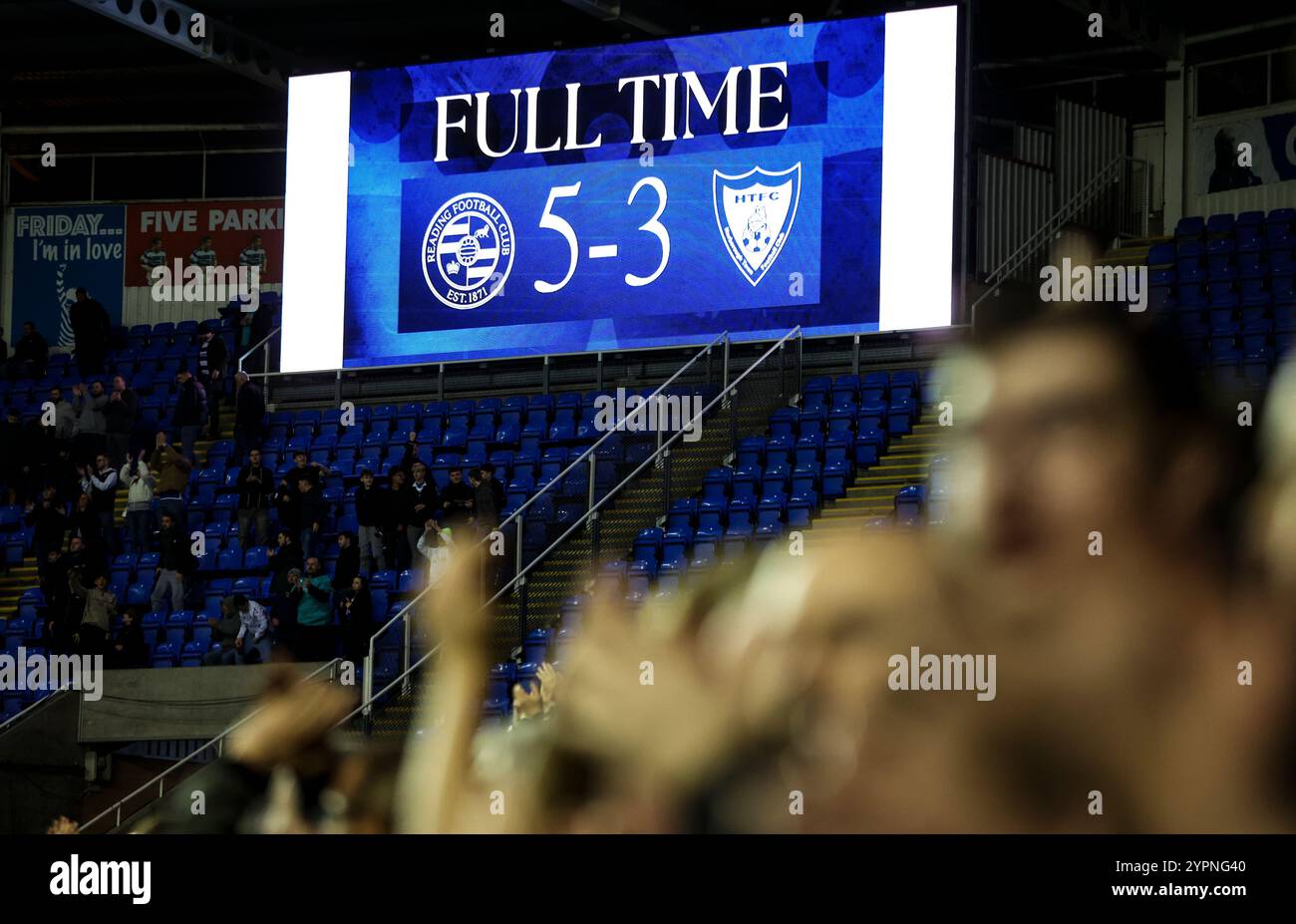 A general view of the scoreboard after extra time following the ...