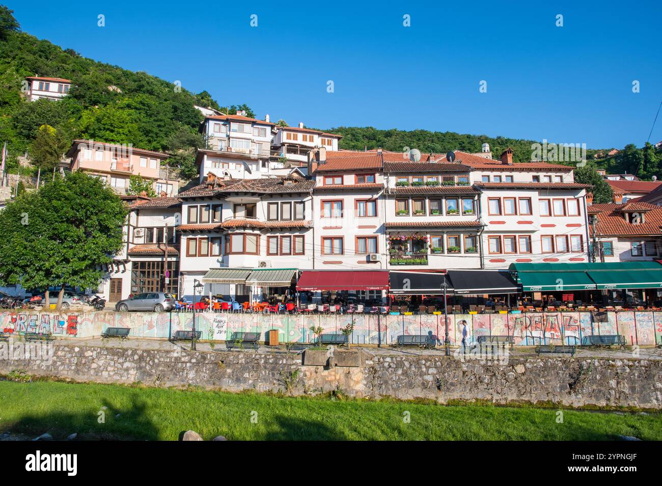 Prizren, Kosovo - June 30. 2023: Old buildings by the riverbank Stock ...