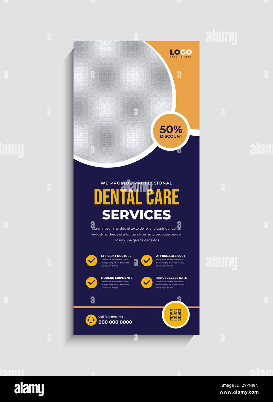 Dental Care Service roll up banner or standee design Stock Vector Image ...