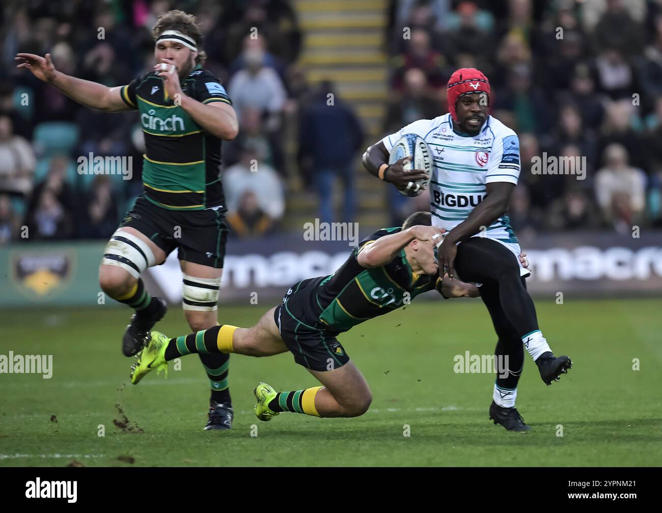 Christian Wade of Gloucester in action during the Gallagher Premiership ...