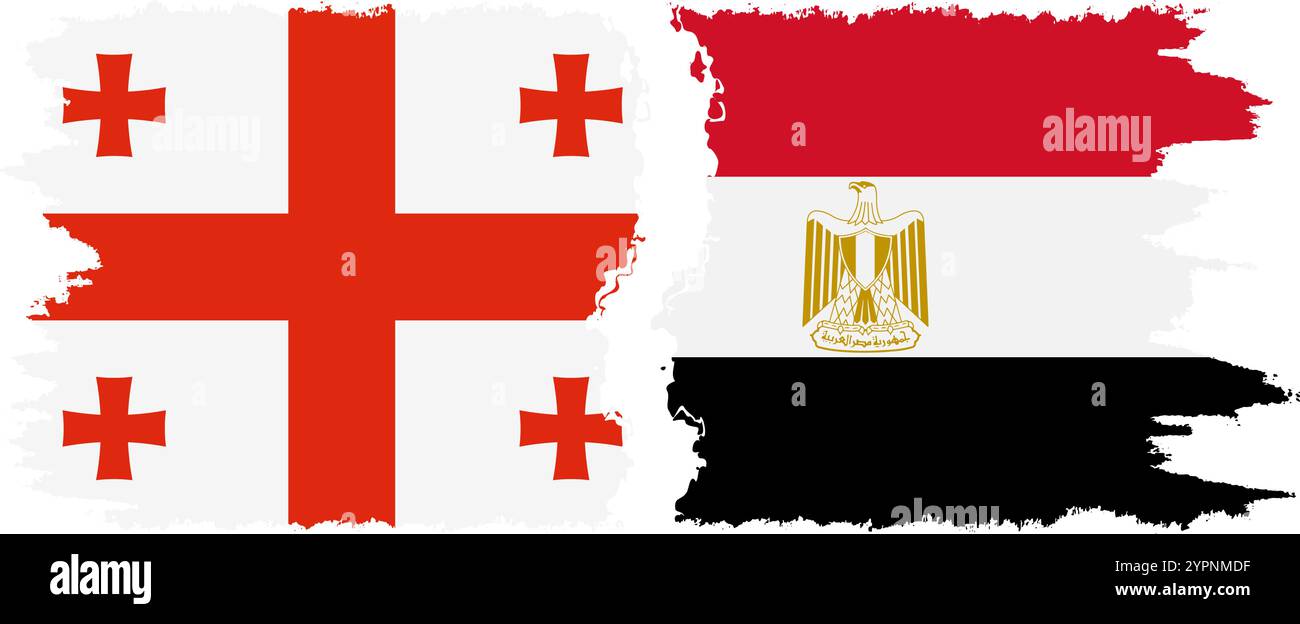 Egypt and Georgia grunge flags connection, vector Stock Vector Image ...