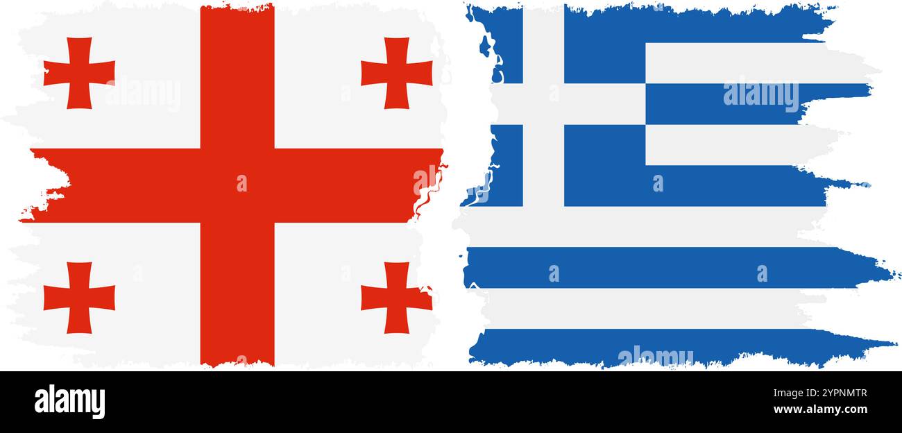 Greece and Georgia grunge flags connection, vector Stock Vector Image ...