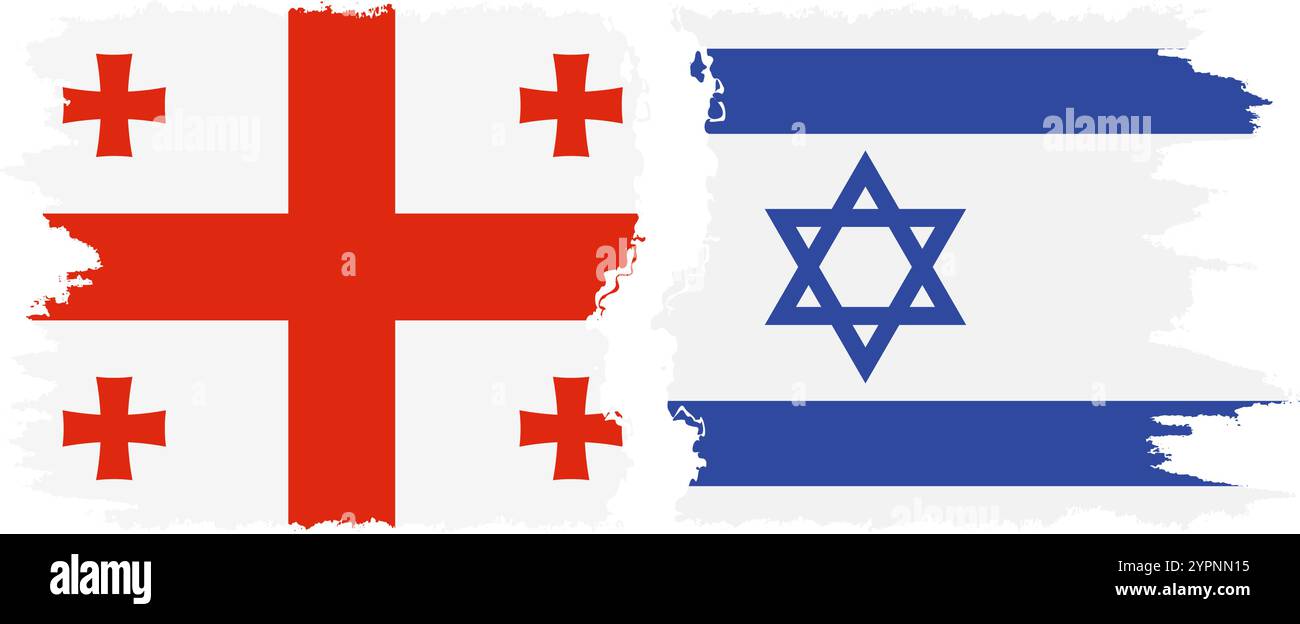 Israel and Georgia grunge flags connection, vector Stock Vector Image ...