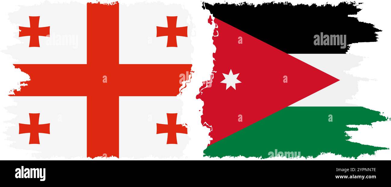 Jordan and Georgia grunge flags connection, vector Stock Vector Image ...