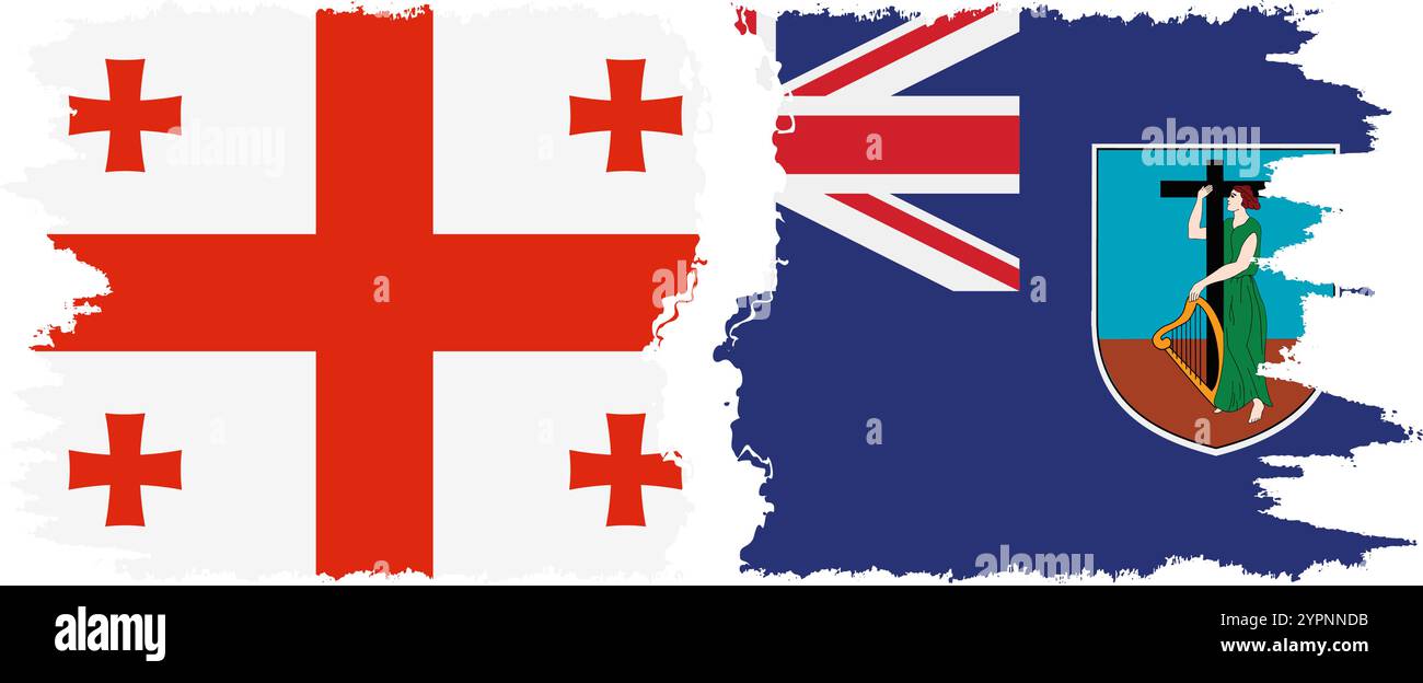 Montserrat and Georgia grunge flags connection, vector Stock Vector ... Montserrat and Georgia grunge flags connection, vector Stock Vector ...