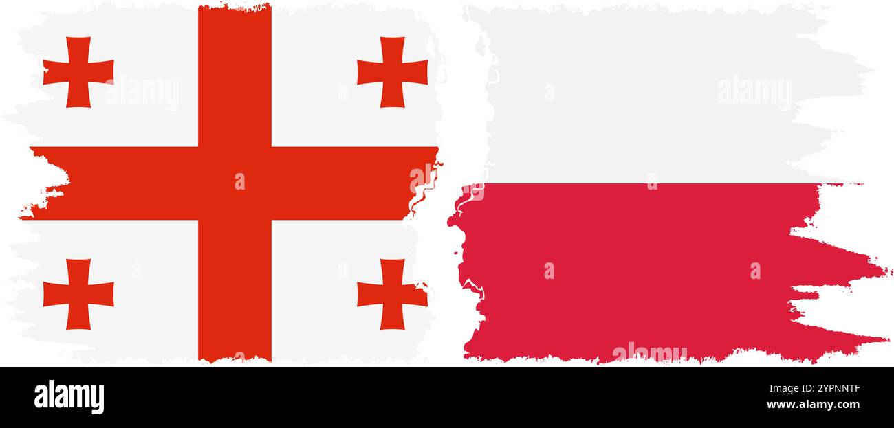 Poland and Georgia grunge flags connection, vector Stock Vector Image ...