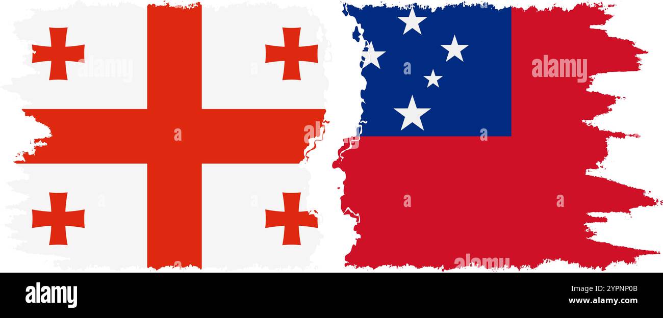 Independent State and Georgia grunge flags connection, vector Stock ...