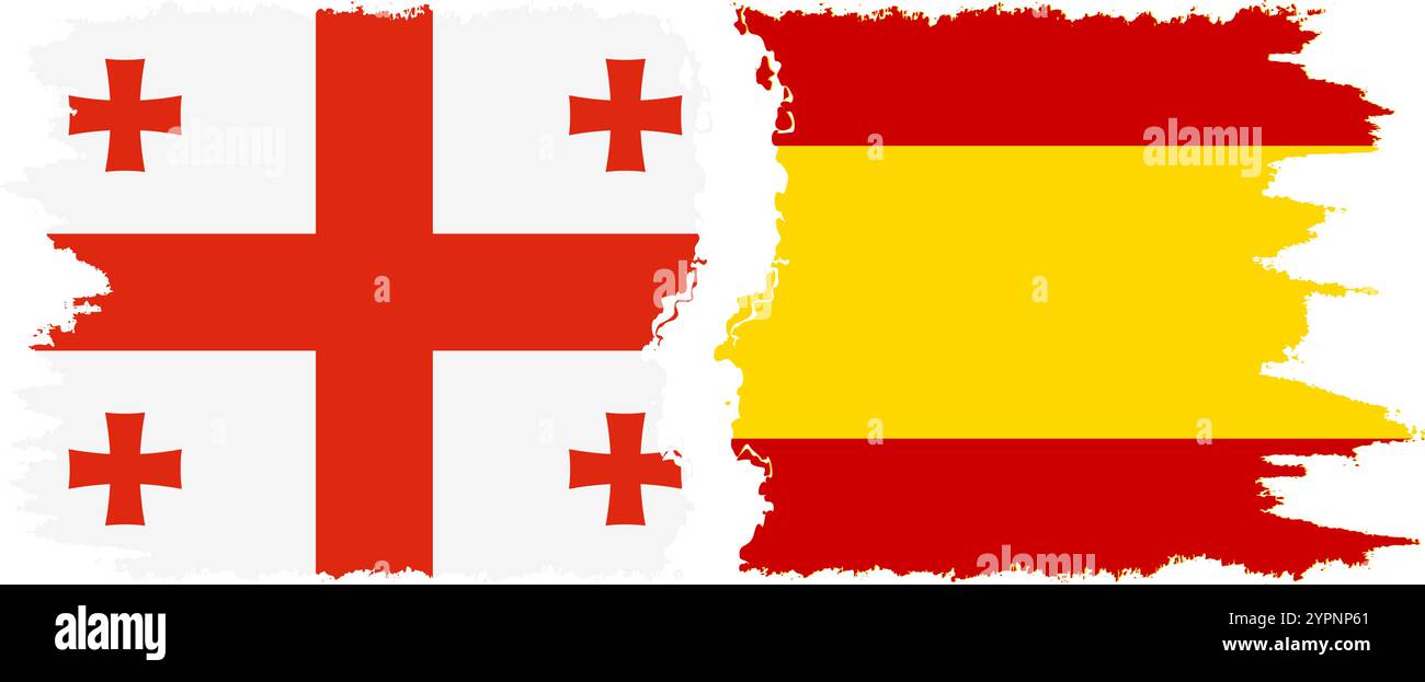 Spain and Georgia grunge flags connection, vector Stock Vector Image ...