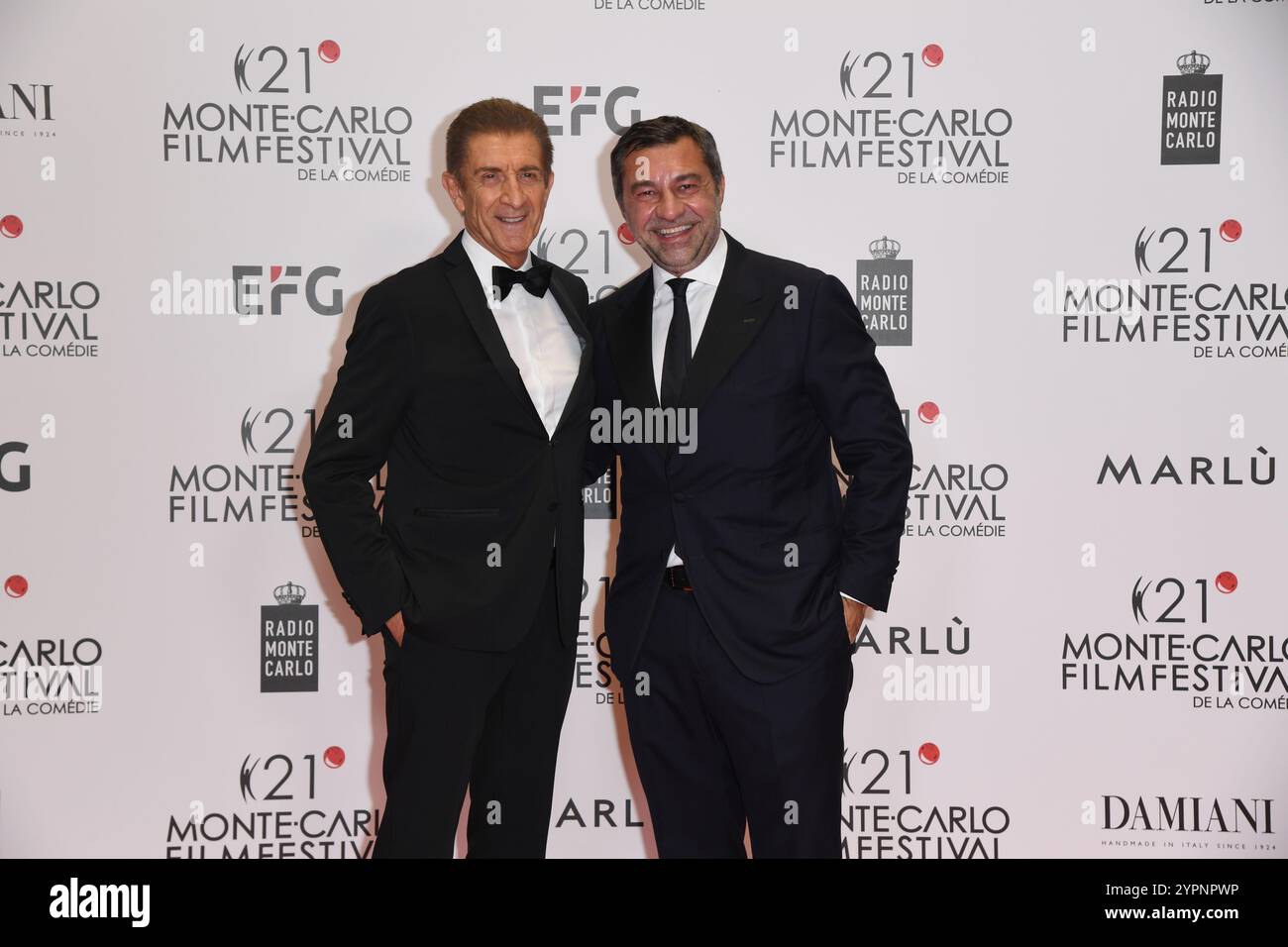 Monaco, Monaco. 30th Nov, 2024. Ezio Greggio, Giorgio Damiani attends ...