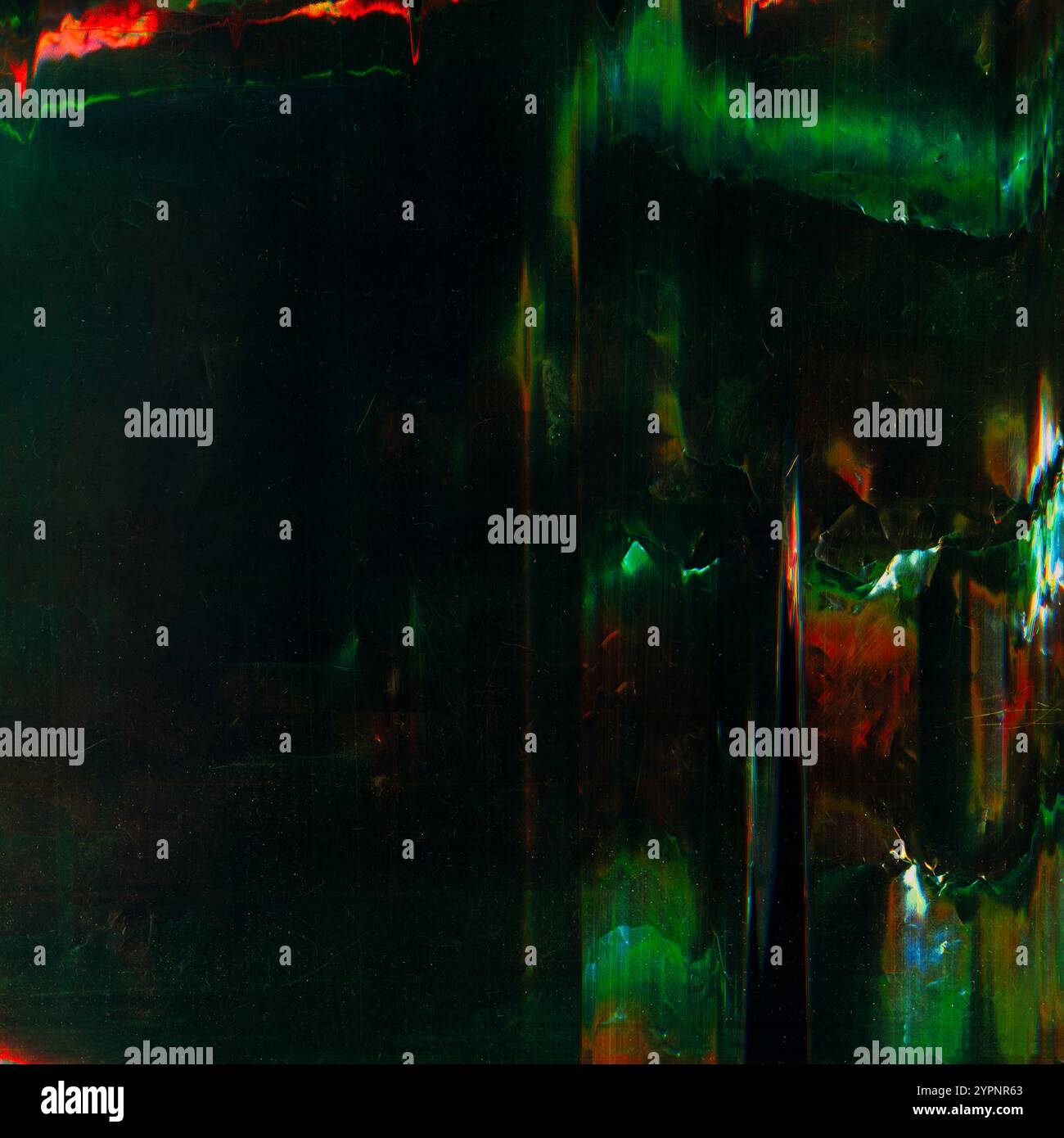Color glitch. Scratched overlay. Distortion texture. Green red light ...