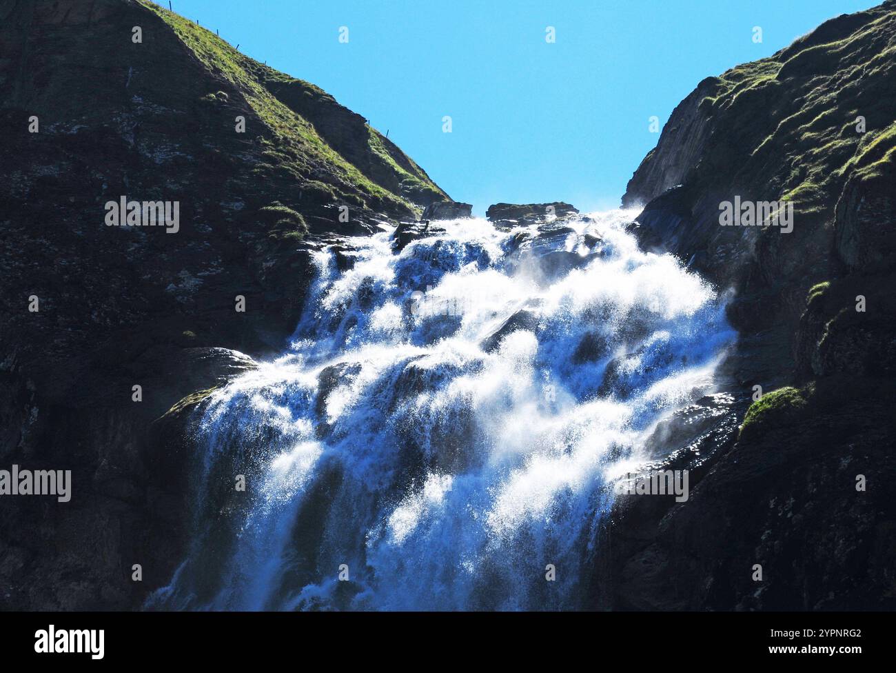 Swiss alps: The waterfall at Engstligenalp in the Bernese Oberland ...