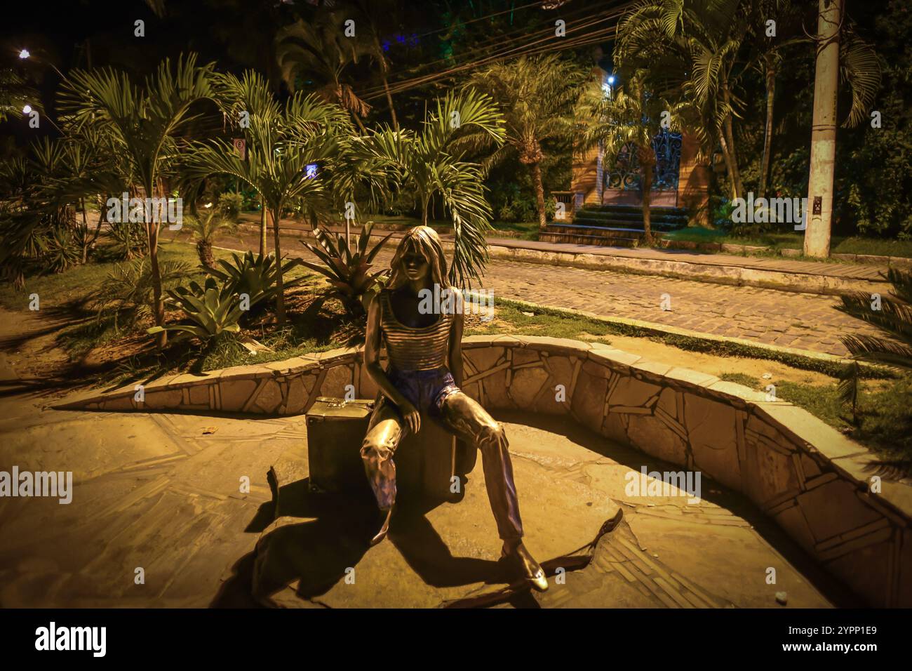 Bronze Statue of Brigitte Bardot at Night in Búzios - Rio de Janeiro State, Brazil Stock Photo ...