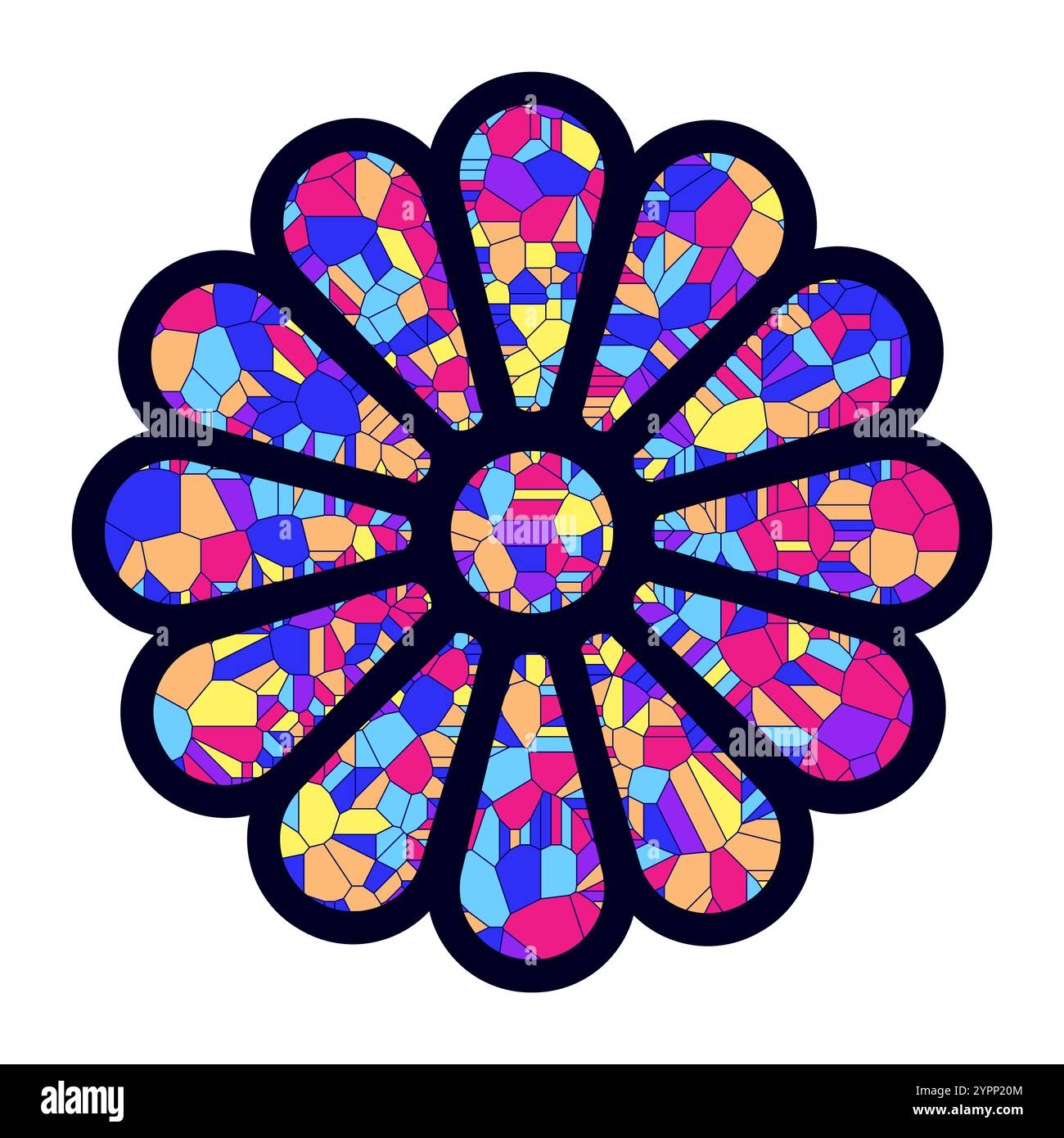 Stained glass rosette vector illustration Stock Vector Image & Art - Alamy