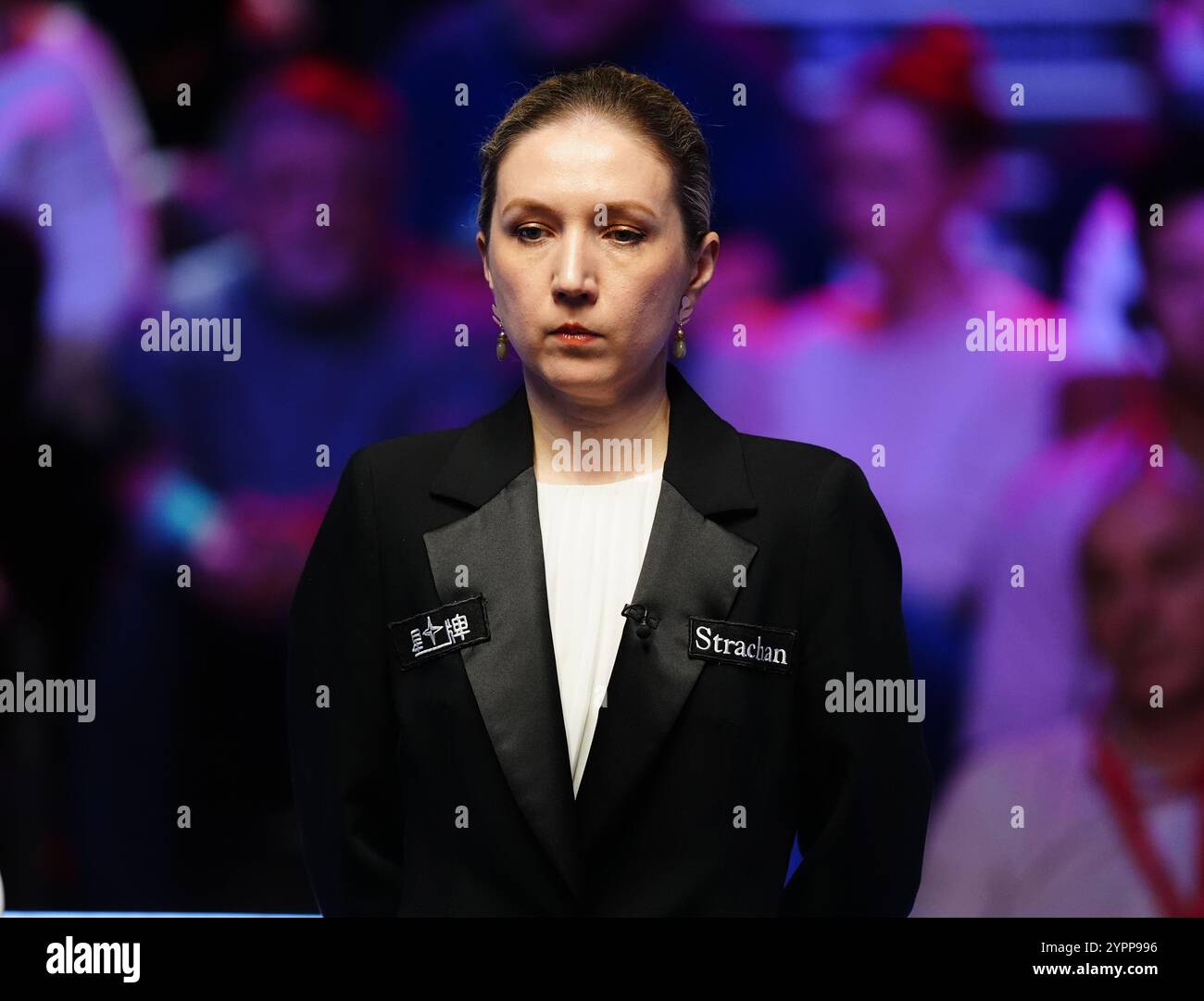 Snooker referee Tatiana Woollaston on day nine of the Victorian ...