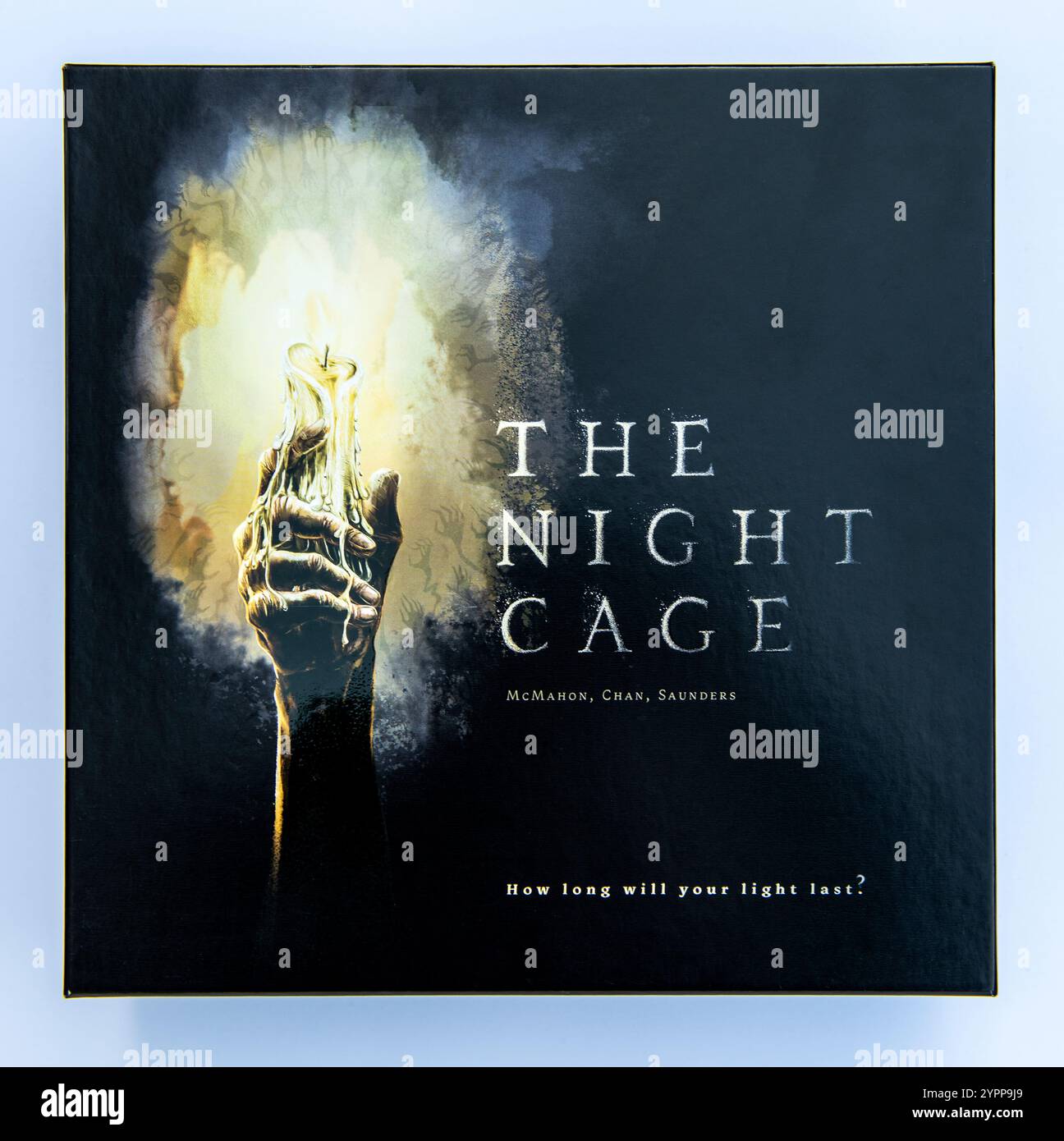 Box containing The Night Cage board game, a co-operative, horror-themed ...