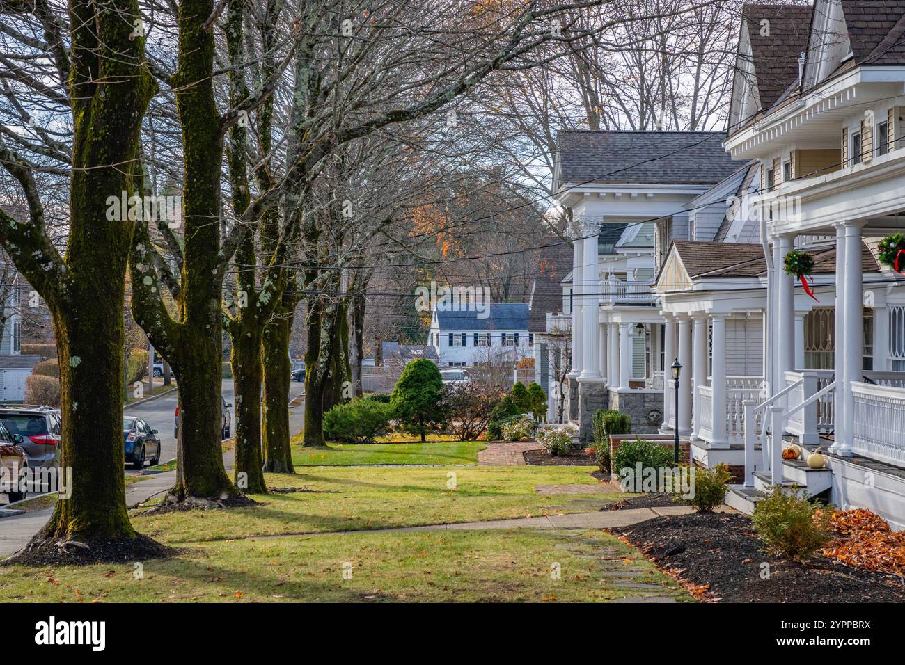 Andover, MA, US-November 27, 2024: Street scene on Main Street in ...