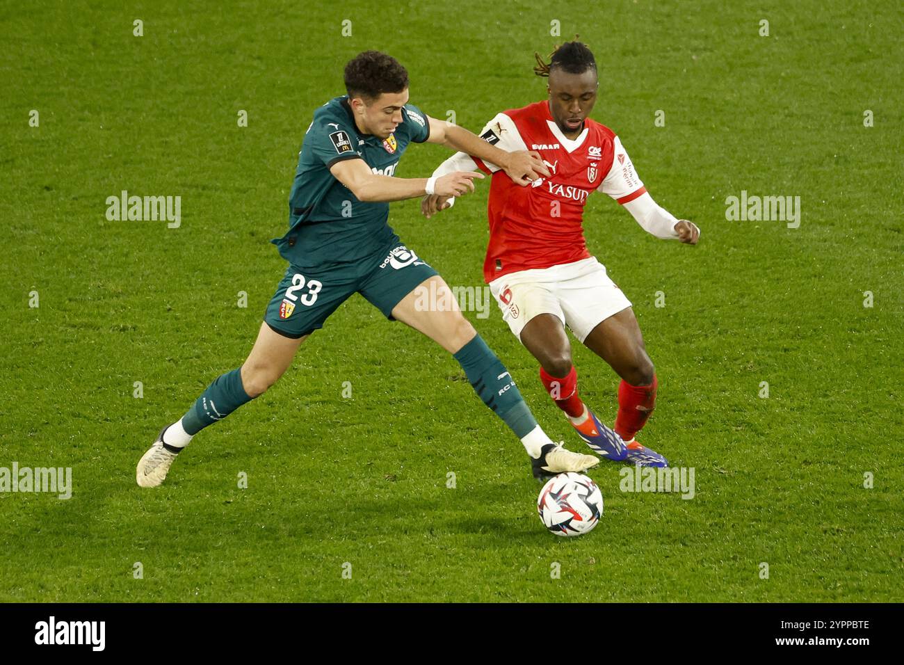 Neil El Aynaoui of Lens, Valentin Atangana Edoa of Reims during the ...