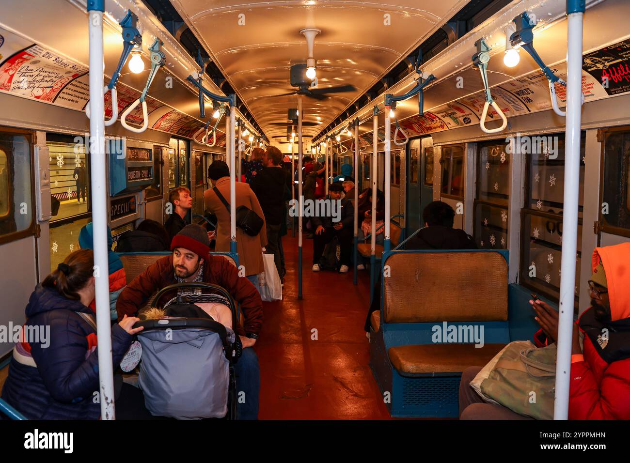 The Holiday Nostalgia Ride subway train on December 1, 2024. The event hosted by the New York ...