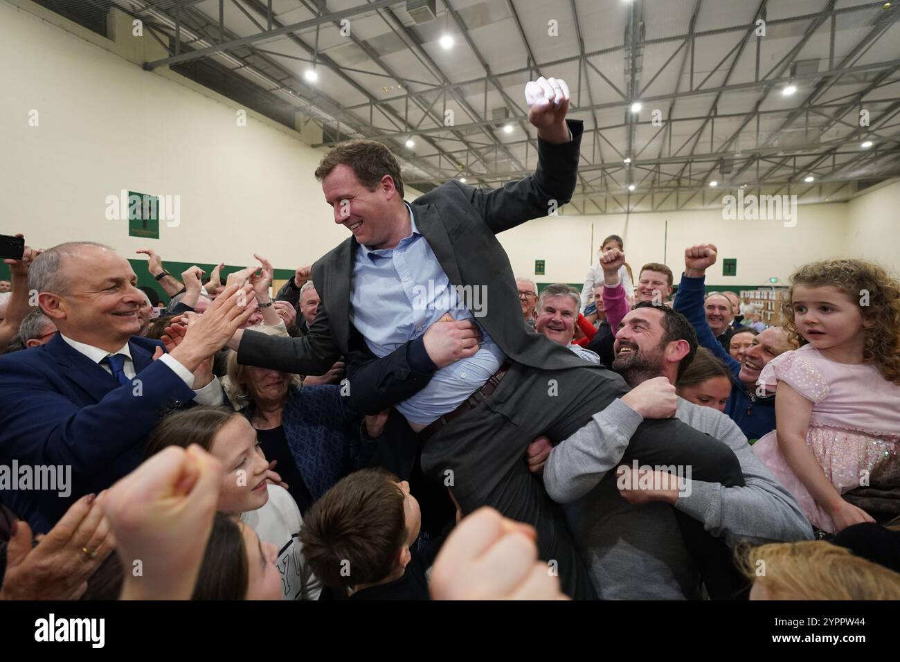 Padraig O'Sullivan celebrates being elected for Cork North-Central, at ...