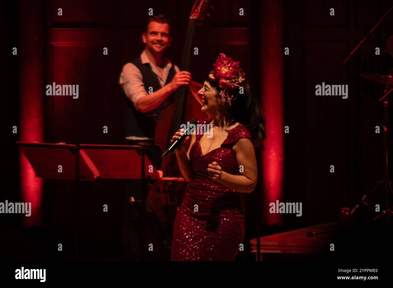 London, United Kingdom. 30th November 2024. Retro swing trio The ...