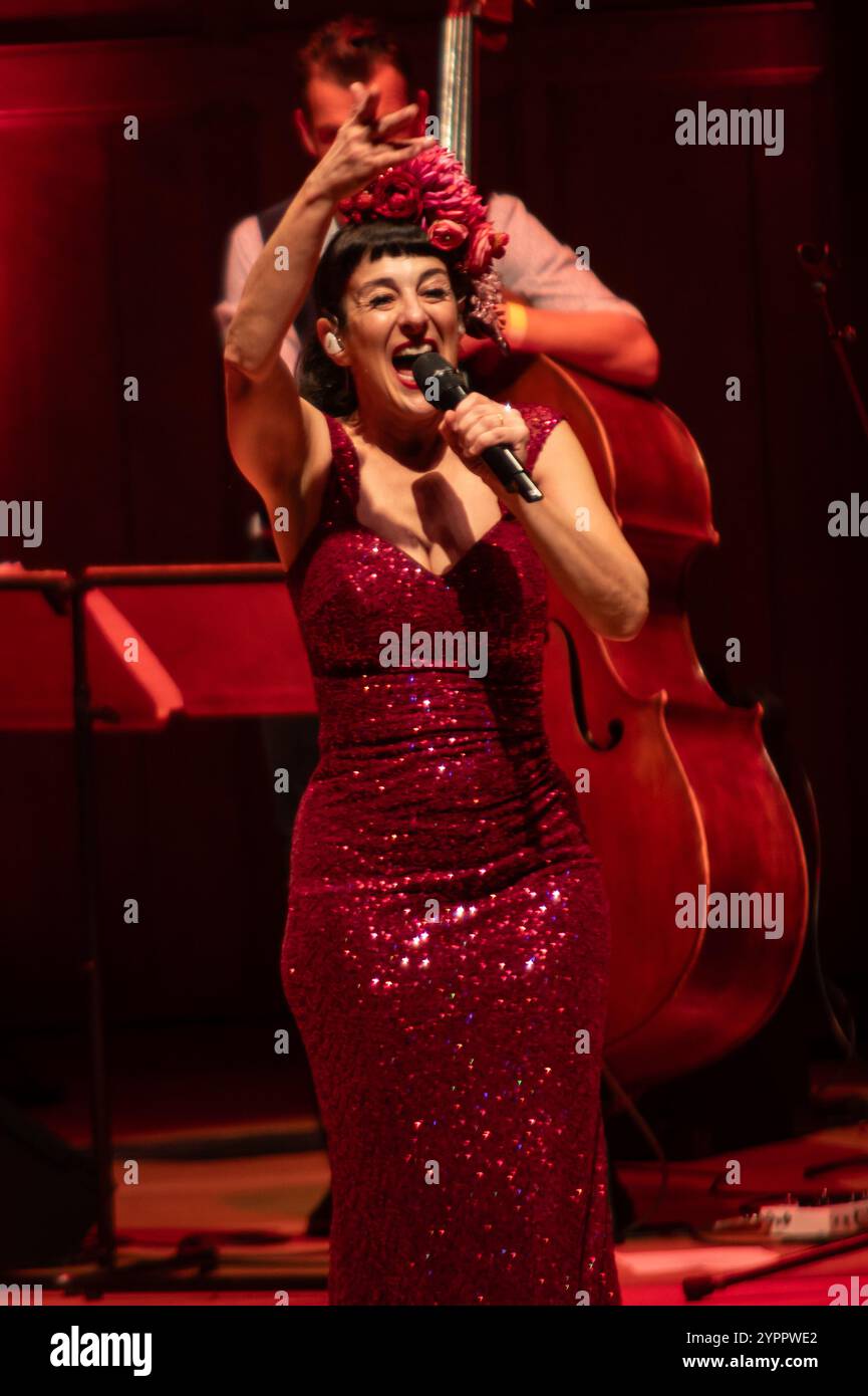London, United Kingdom. 30th November 2024. Retro swing trio The ...