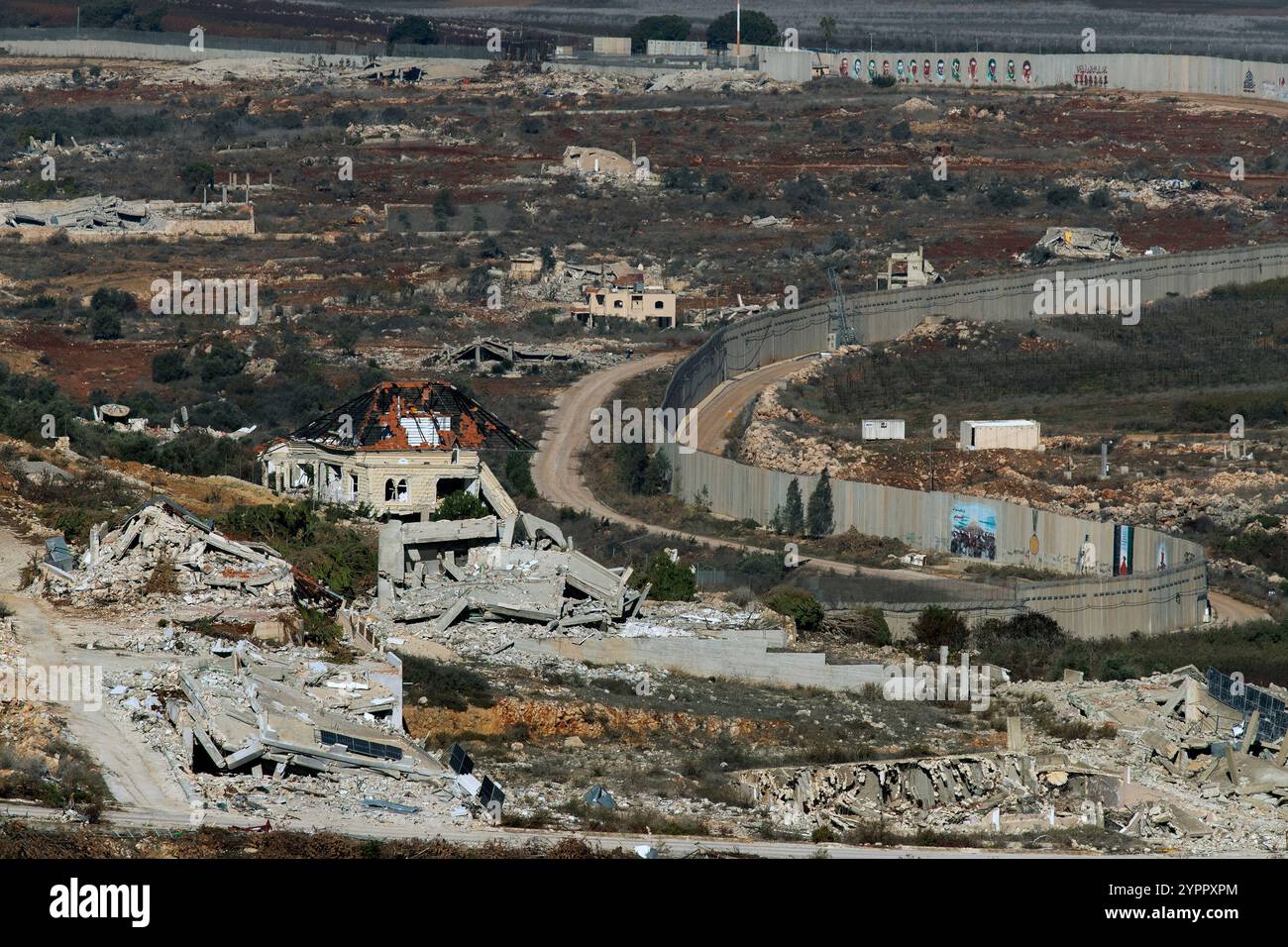 Menara, Israel. 01st Dec, 2024. The destruction of homes and buildings ...