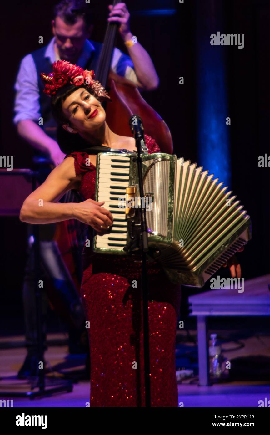 London, United Kingdom. 30th November 2024. Retro swing trio The ...