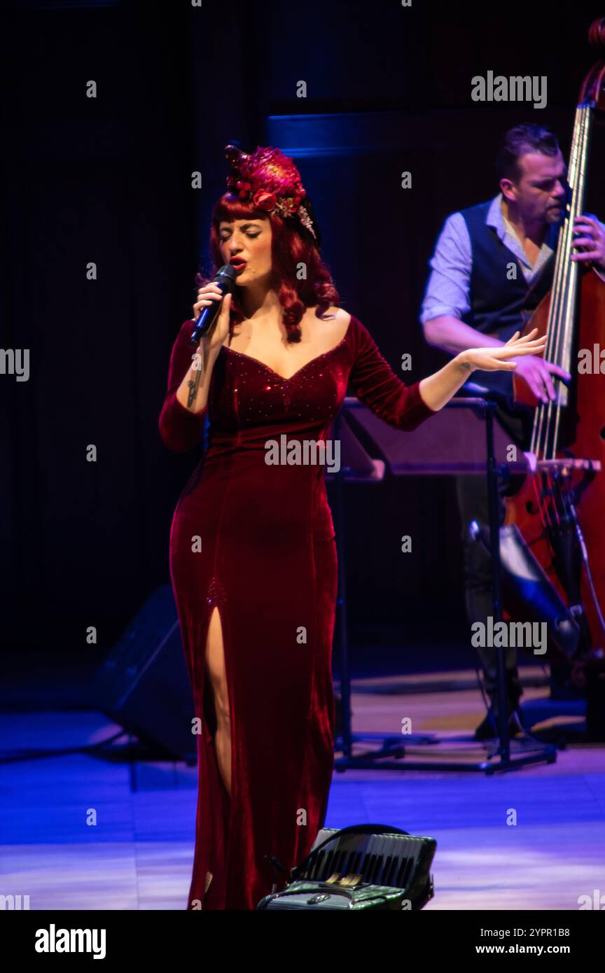London, United Kingdom. 30th November 2024. Retro swing trio The ...