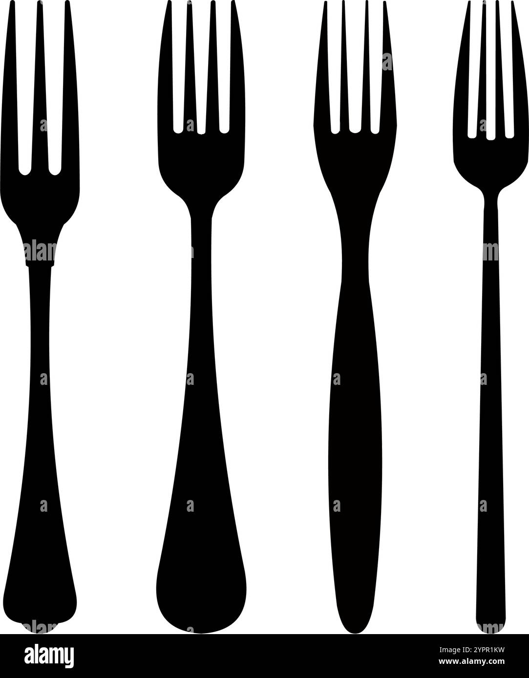 set of fork silhouette Stock Vector Image & Art - Alamy