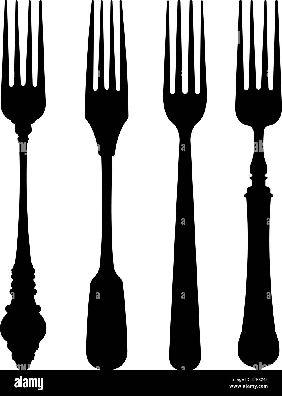 set of fork silhouette Stock Vector Image & Art - Alamy