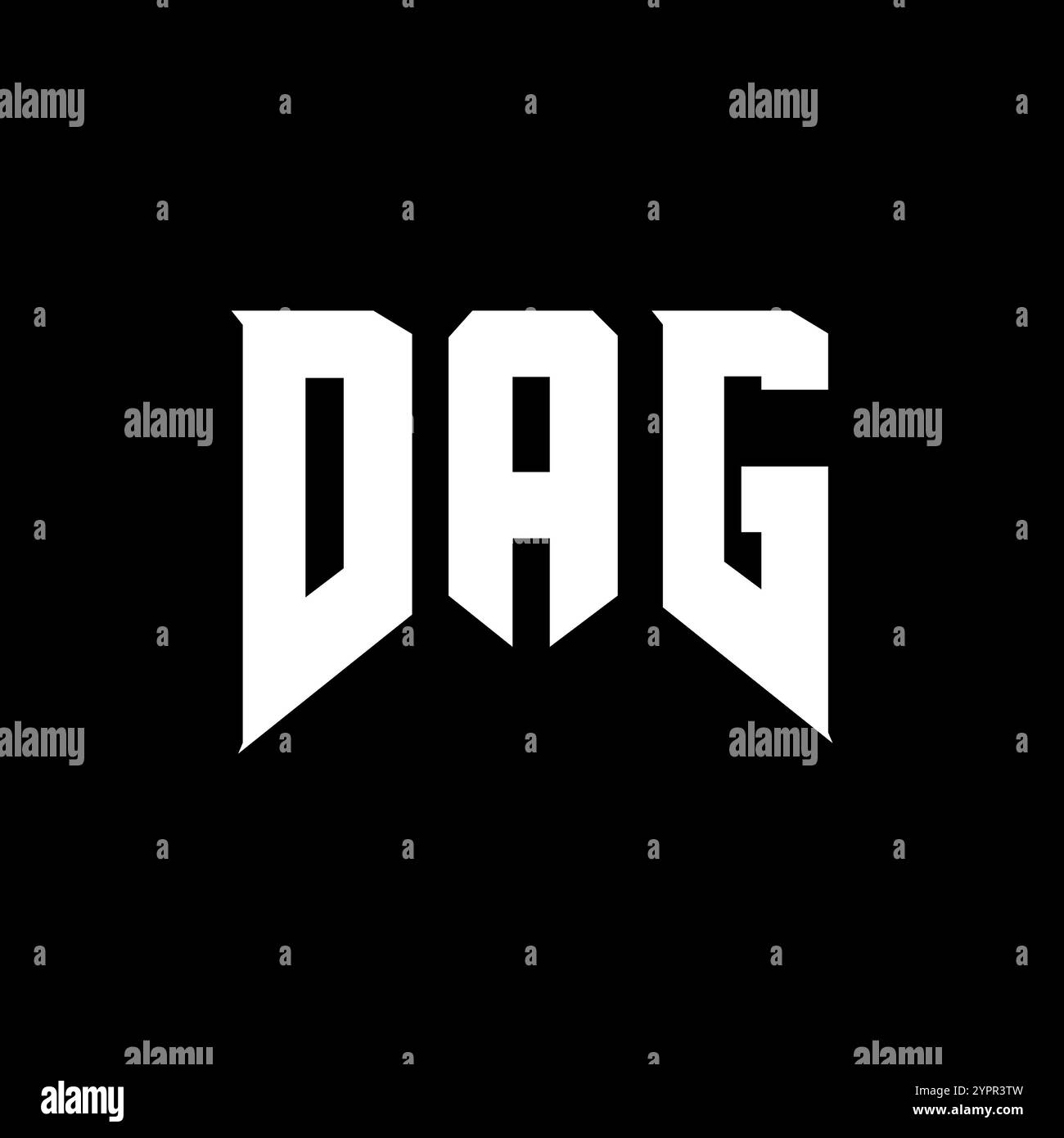 DAG letter logo design for technology company. DAG logo design black and white color combination ...